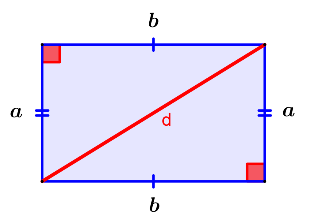 Diagonal de un Rectángulo con Fórmula y Ejercicios resuelto