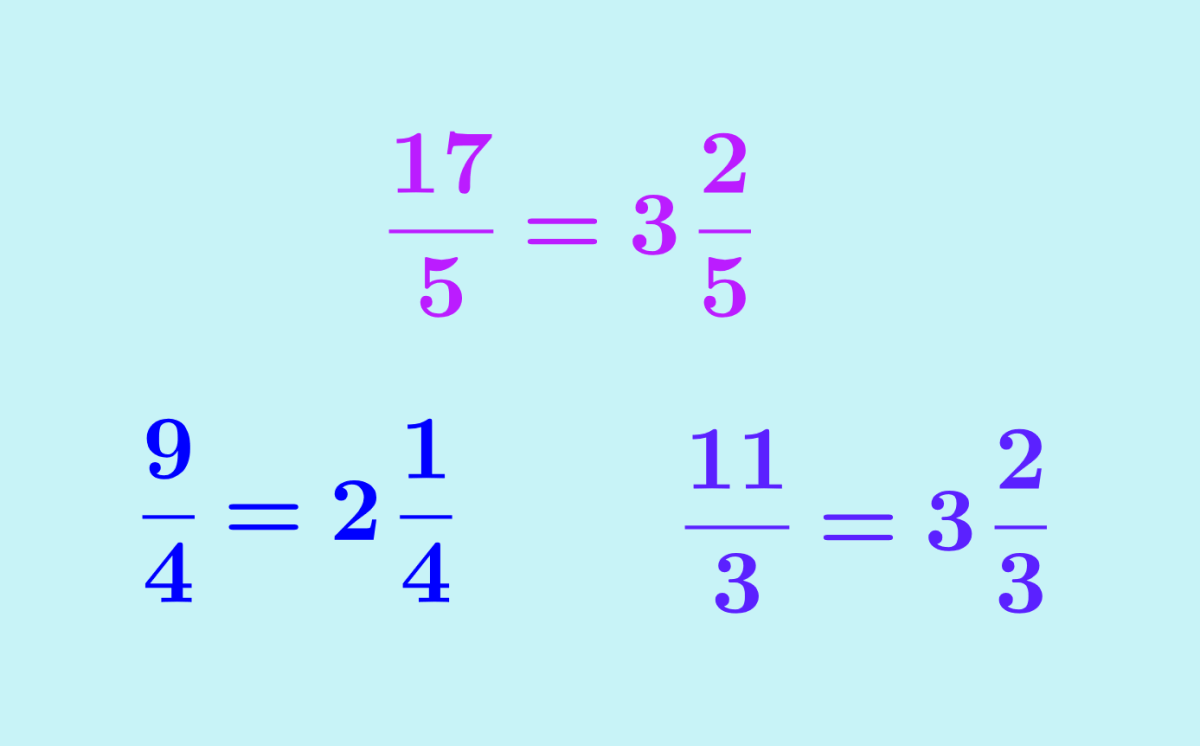 Fracciones impropias a mixtas - Ejercicios resueltos